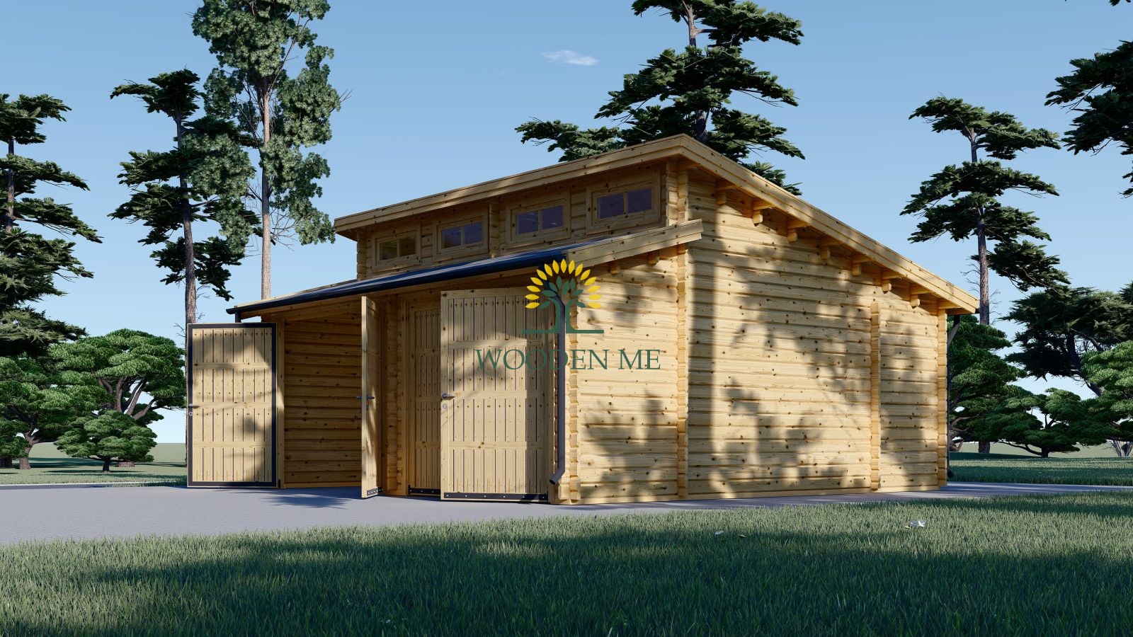 Modern Double Garage (44 mm), 6x6 m – Stylish & Secure