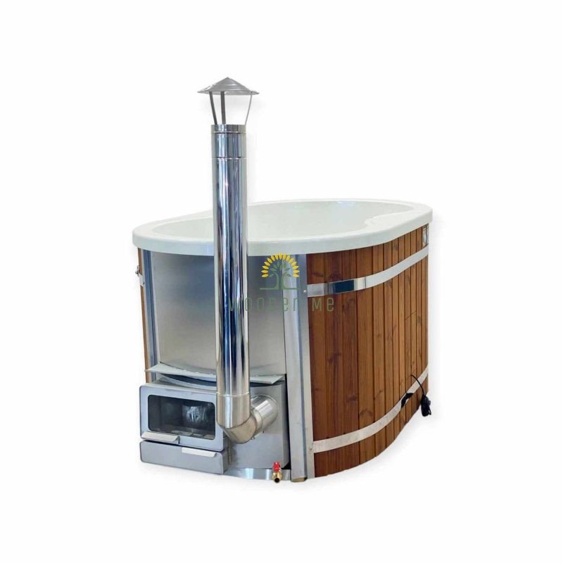 Ofuro hot tub with integrated heater and acrylic insert